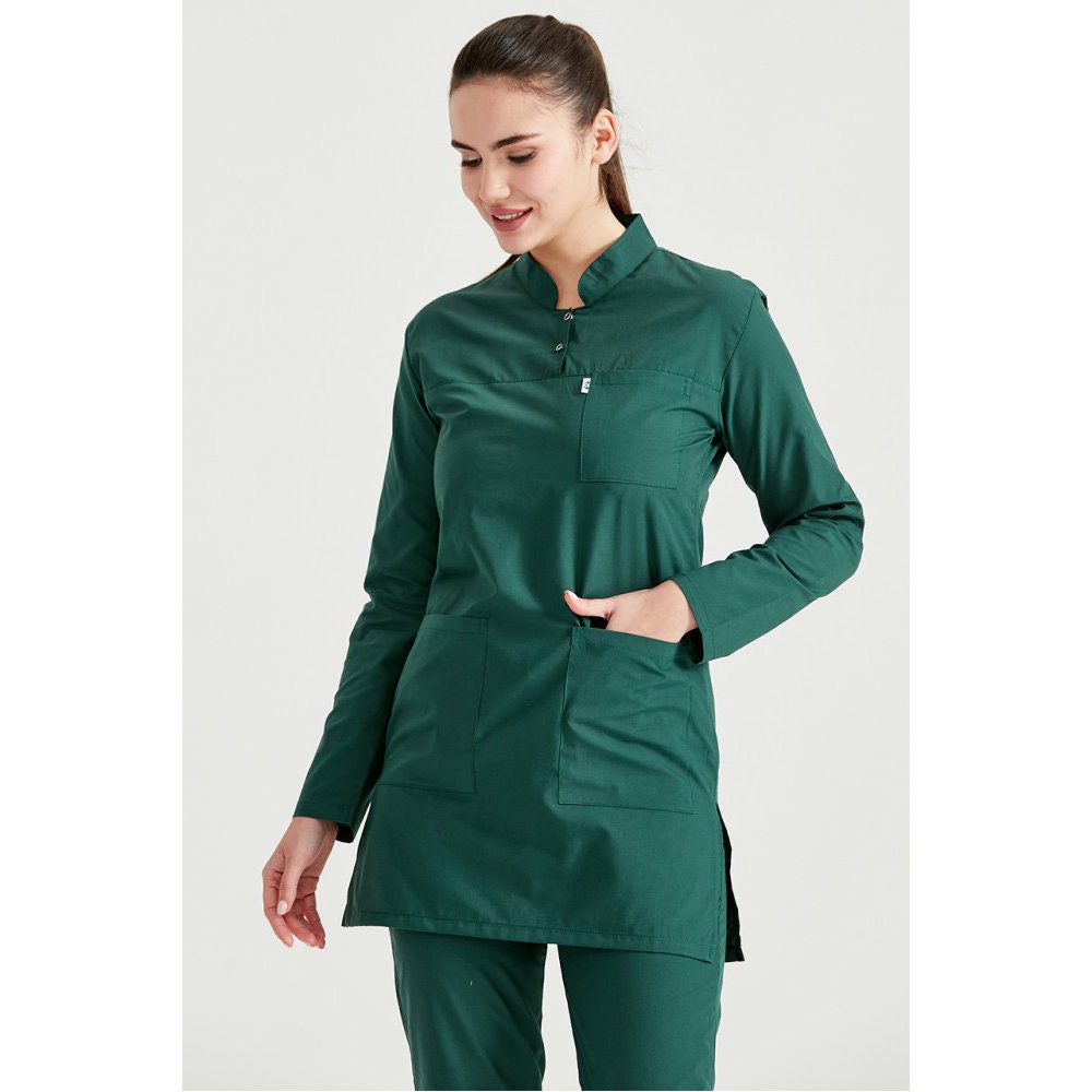 Green Muslim Nurse Modest Scrub Set, Medical Scrub, Women's Scrub Set ...