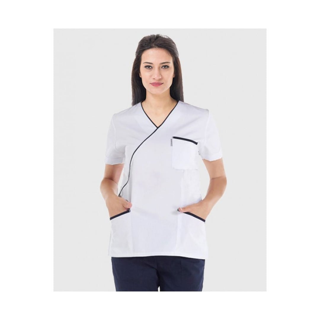 Trimmed White Scrub Set, Nurse Scrub With Trim, Medical Scrub, Women's ...