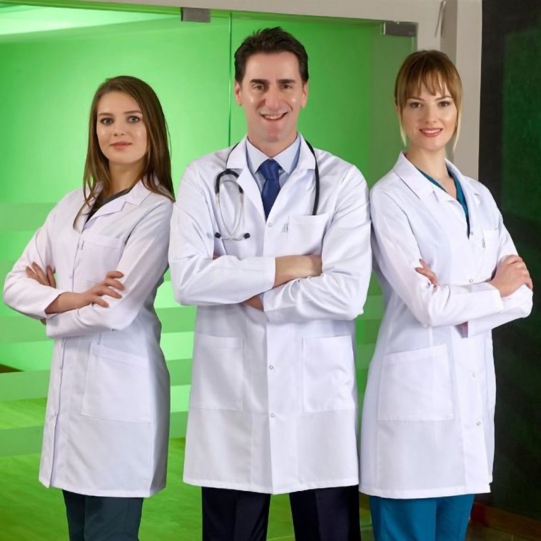 Men’s Medical Long Sleeves Alpaca White Lab Coat, Doctor Dentist ...