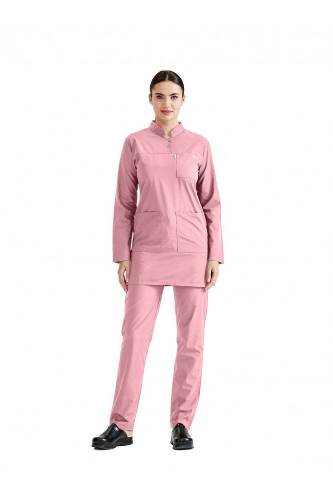 Powder Pink Modest Scrub Set, Muslim Nurse Scrub, Medical Scrub, Women ...