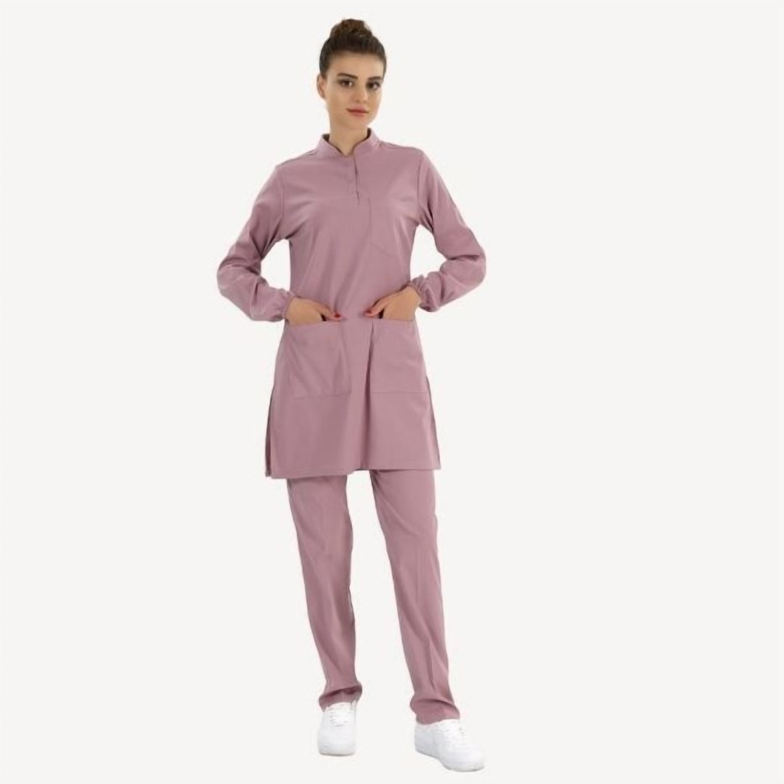 Stay Comfortable and Stylish: Women's Modest Scrub Set for Medical ...