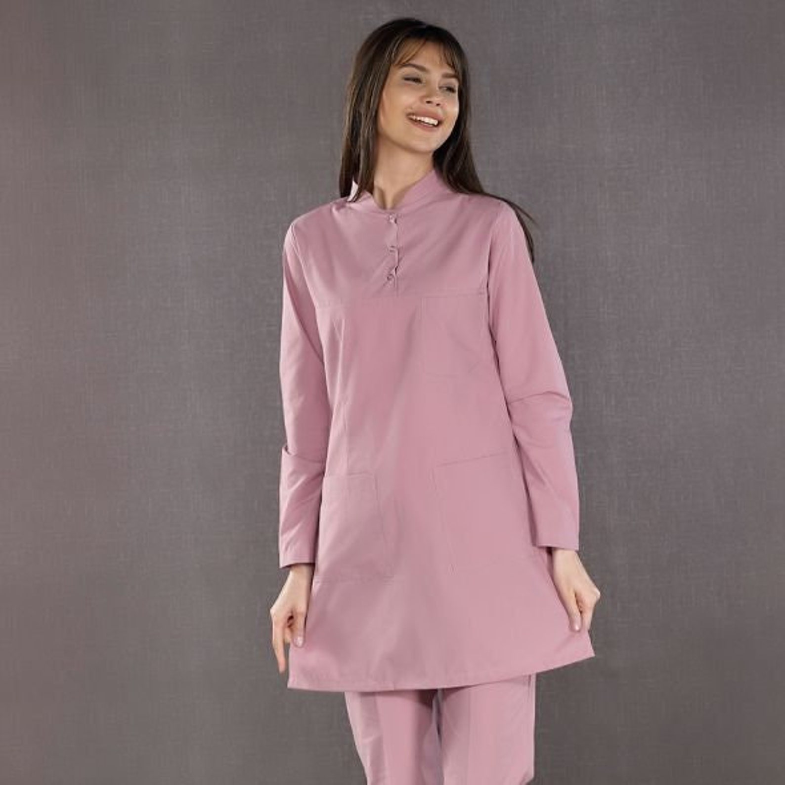 Stay Comfortable and Stylish: Women's Modest Scrub Set for Medical ...
