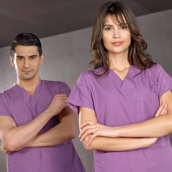Purple Scrub Set, V Neck Scrub Set, Comfortable RN MSN Medical Scrub ...