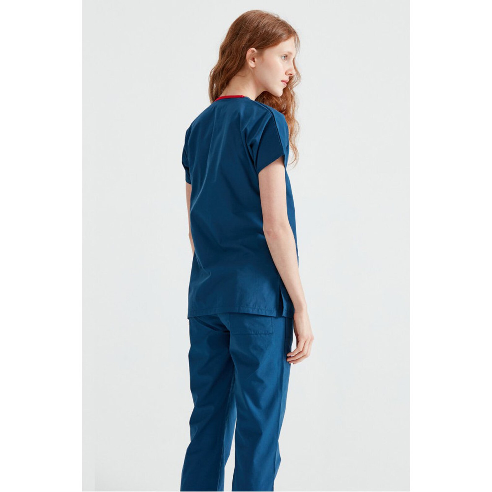 Indigo Blue Scrub Set, V Neck Nurse Scrub, Women's Scrub Set, Scrub ...