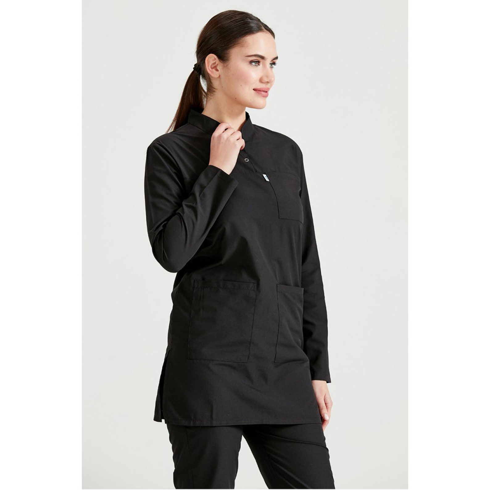 Black Modest Scrub Set, Muslim Nurse Scrub, Medical Scrub, Women's ...