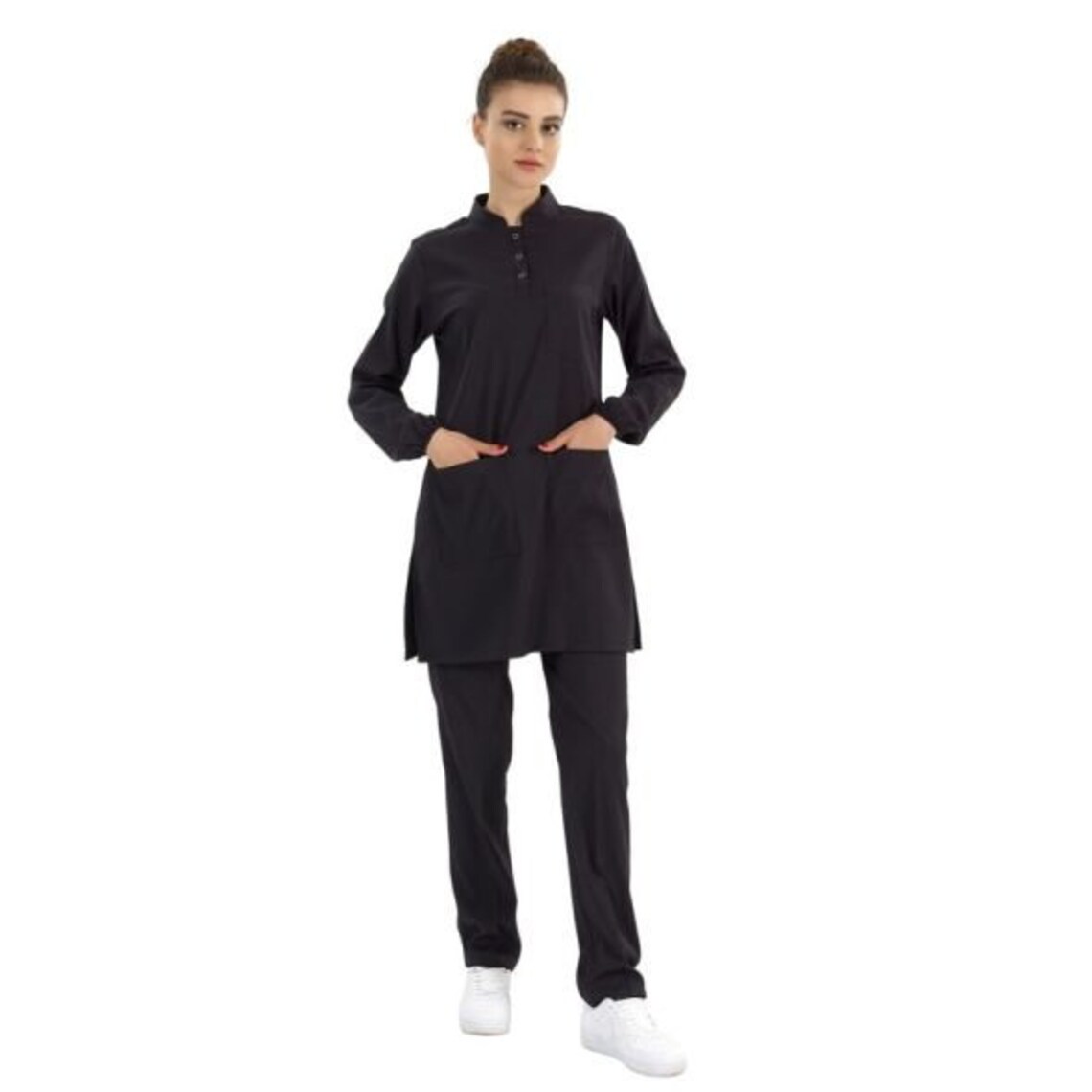Black Modest Scrub Set, Muslim Nurse Scrub, Medical Scrub, Women's ...