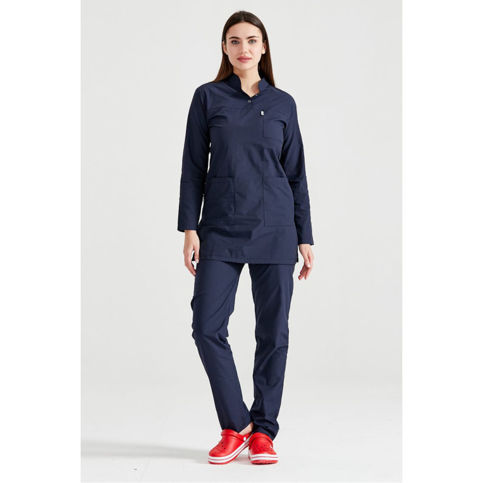 Dark Blue Modest Scrub Set, Muslim Nurse Scrub, Medical Scrub, Women's ...
