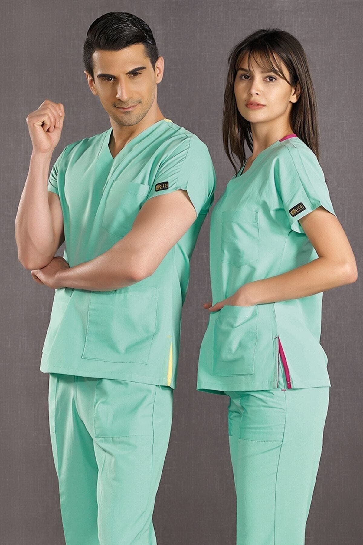 Water Green Scrub Set, V Neck Scrub Set, Comfortable RN MSN Medical ...