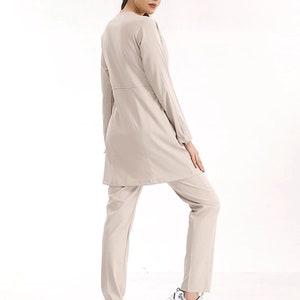 Modest and Comfortable: Cream Muslim Nurse Scrub Set for Women in the ...