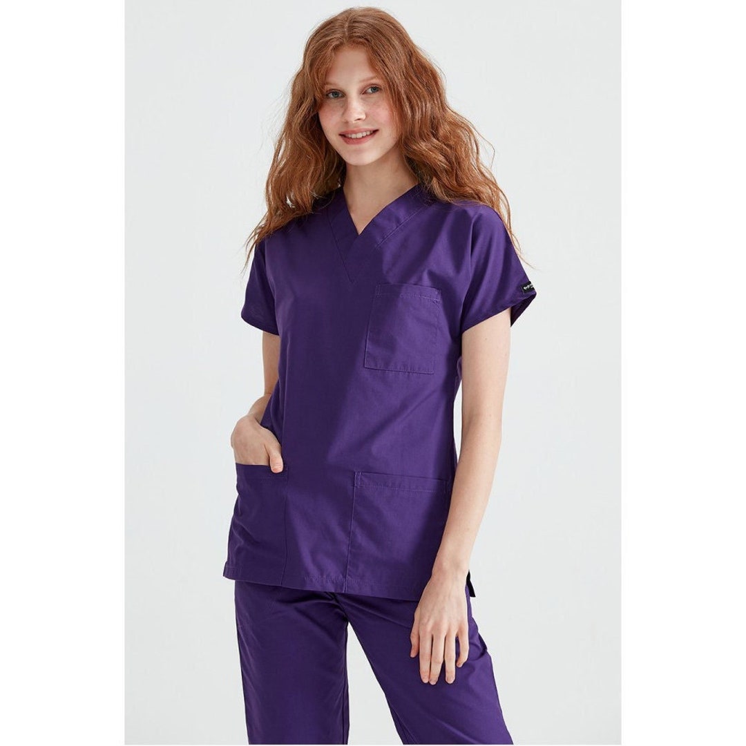 Purple Scrub Set, V Neck Nurse Scrub, Medical Scrub, Scrub Set Women's ...