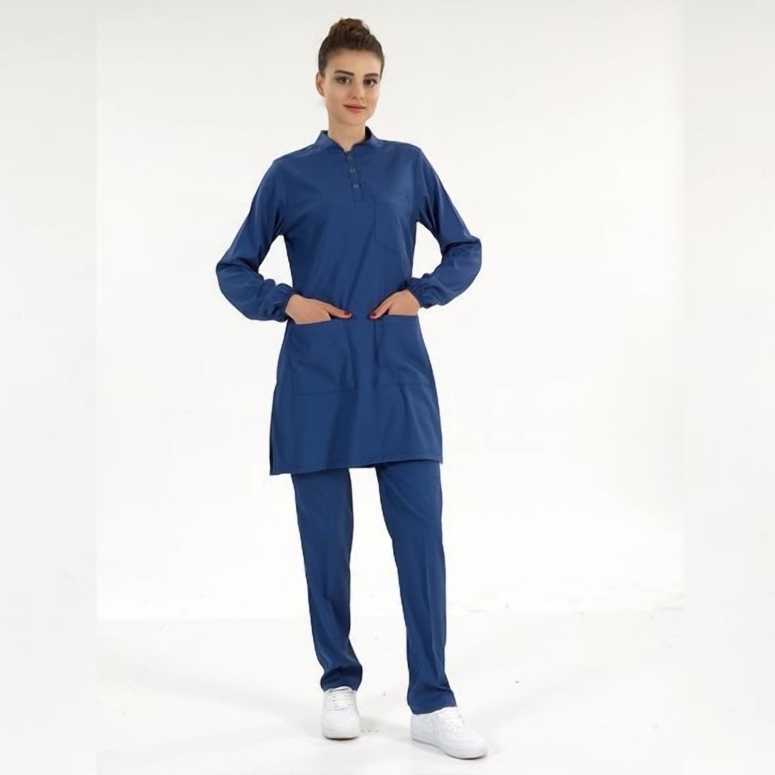 Modest Medical Uniform: Petrolium Blue Stay Covered and Comfortable ...