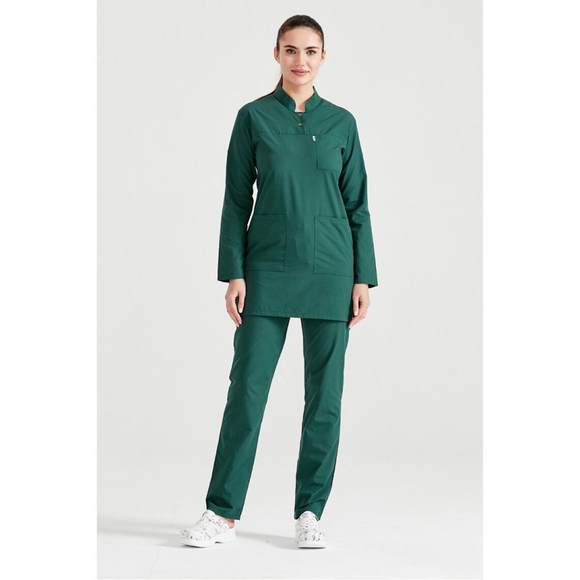 Green Muslim Nurse Modest Scrub Set, Medical Scrub, Women's Scrub Set ...