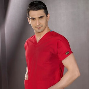 Red Scrub Set, V Neck Scrub Set, Comfortable RN MSN Medical Scrub ...