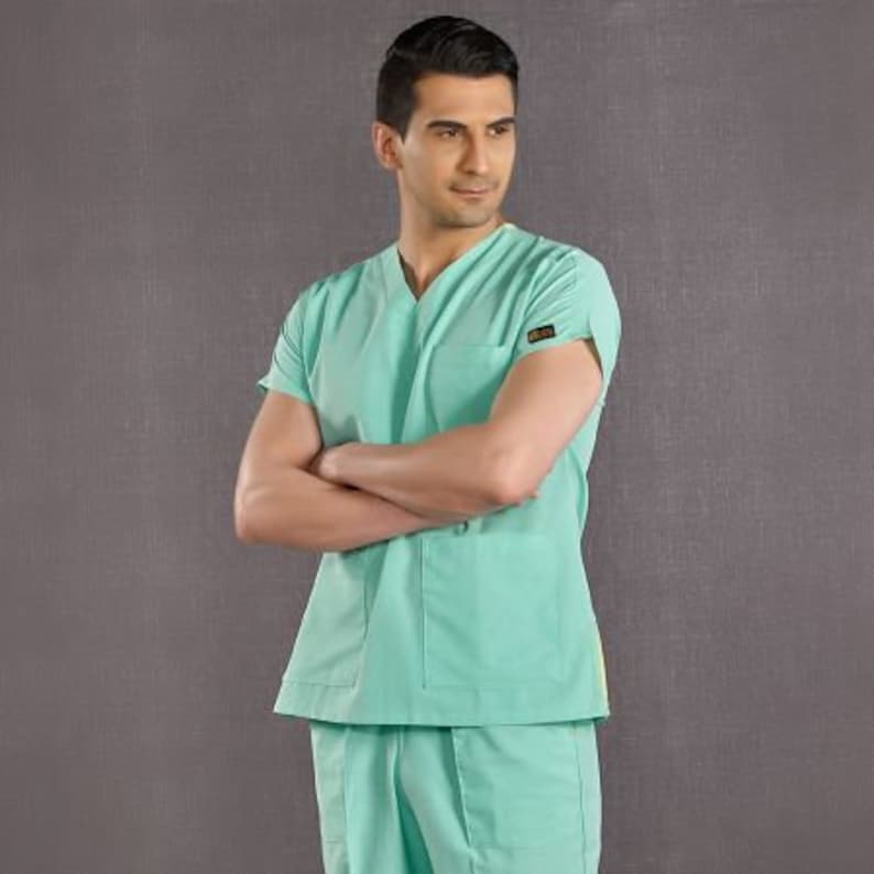 Water Green Scrub Set, V Neck Scrub Set, Comfortable RN MSN Medical ...