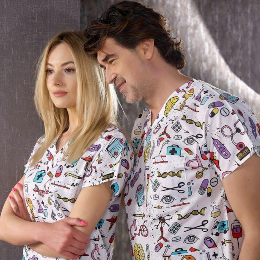 Colorful Medical Scrubs for Men & Women - Fun Unisex Design, Soft ...