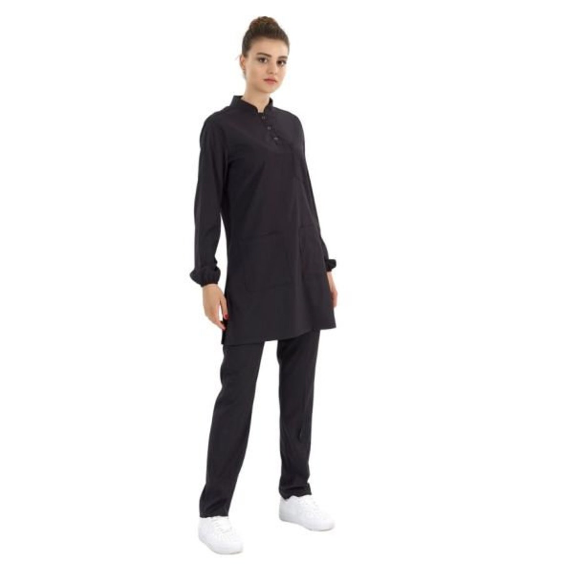 Black Modest Scrub Set, Muslim Nurse Scrub, Medical Scrub, Women's ...