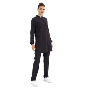 Black Modest Scrub Set, Muslim Nurse Scrub, Medical Scrub, Women's ...