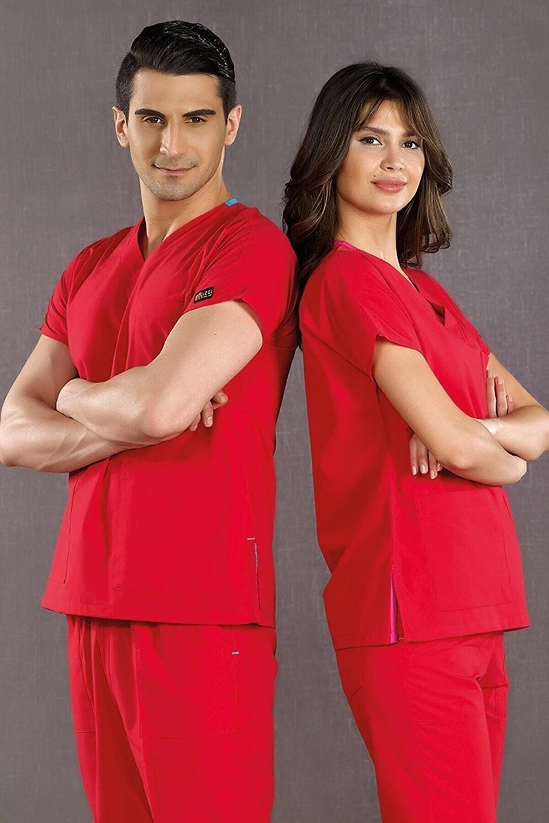 Red Scrub Set, V Neck Scrub Set, Comfortable RN MSN Medical Scrub ...