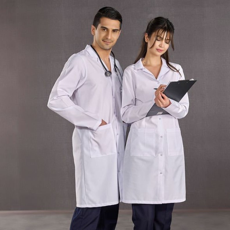 Women's Medical Long Sleeves Alpaca White Lab Coat, Doctor Dentist ...