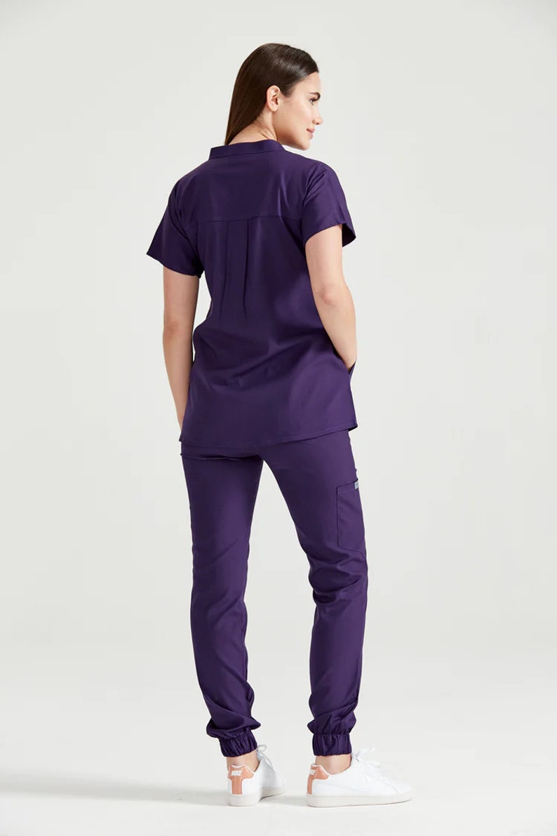 Purple Scrub Set Judge Neck Nurse Scrub Medical Women's - Etsy