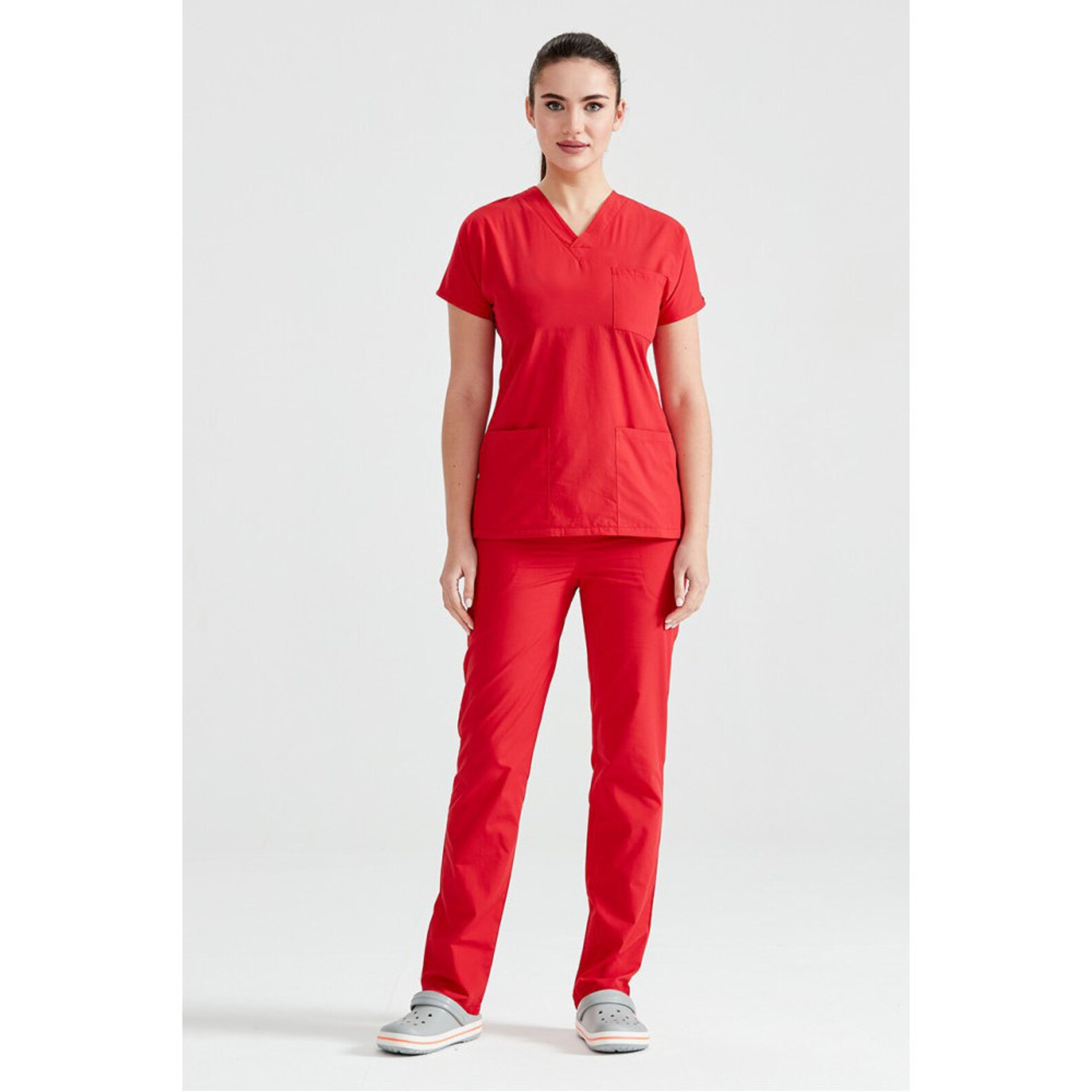 Red Scrub Set, V Neck Nurse Scrub, Medical Scrub, Women's Scrub Set ...