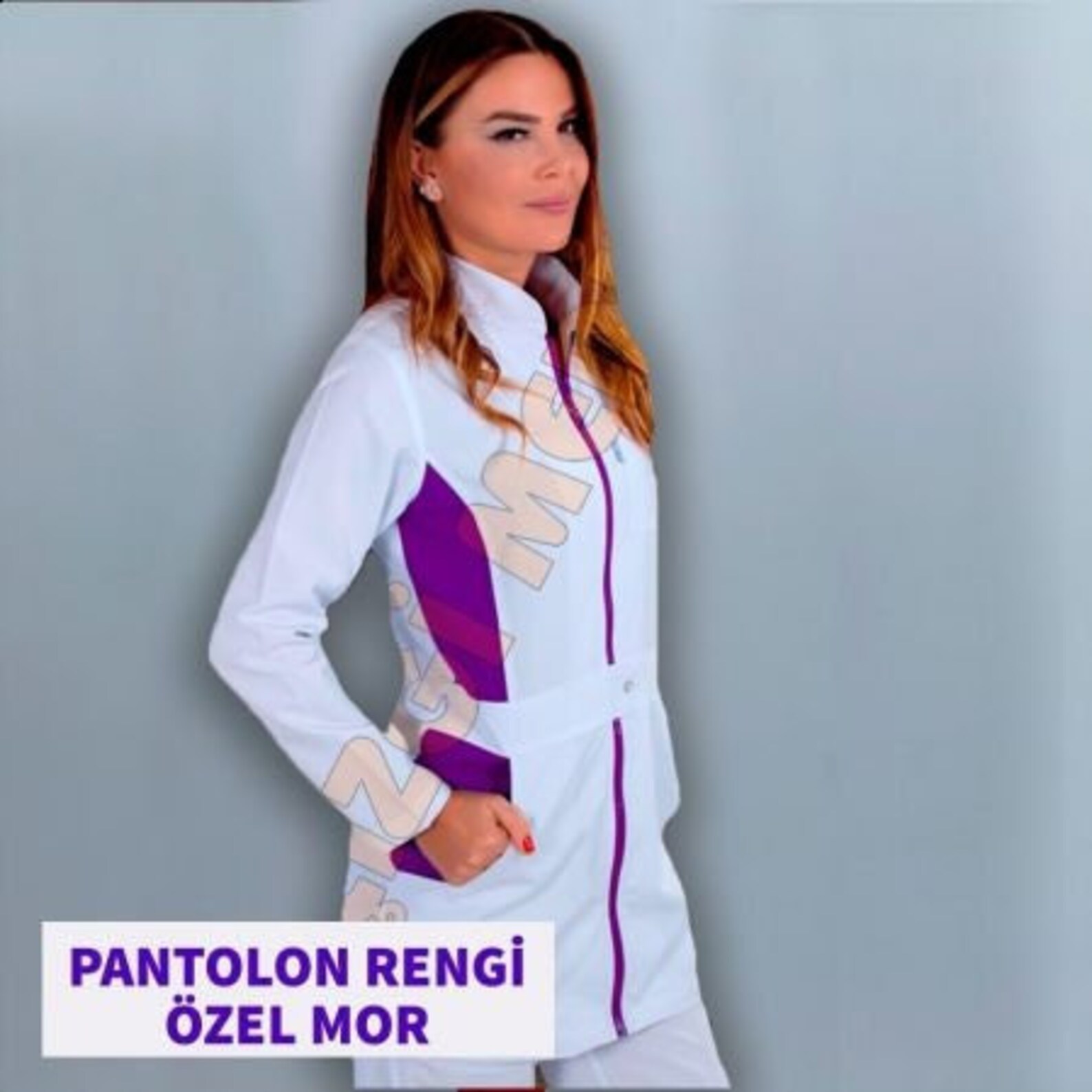 White Long Sleeve Scrub Set, Zip up Nurse Scrub, Medical Scrub, Women's ...