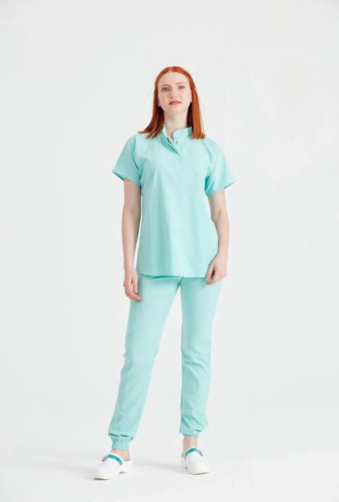 Mint Green Scrub Set, Judge Neck Nurse Scrub, Medical Women's Scrub Set ...