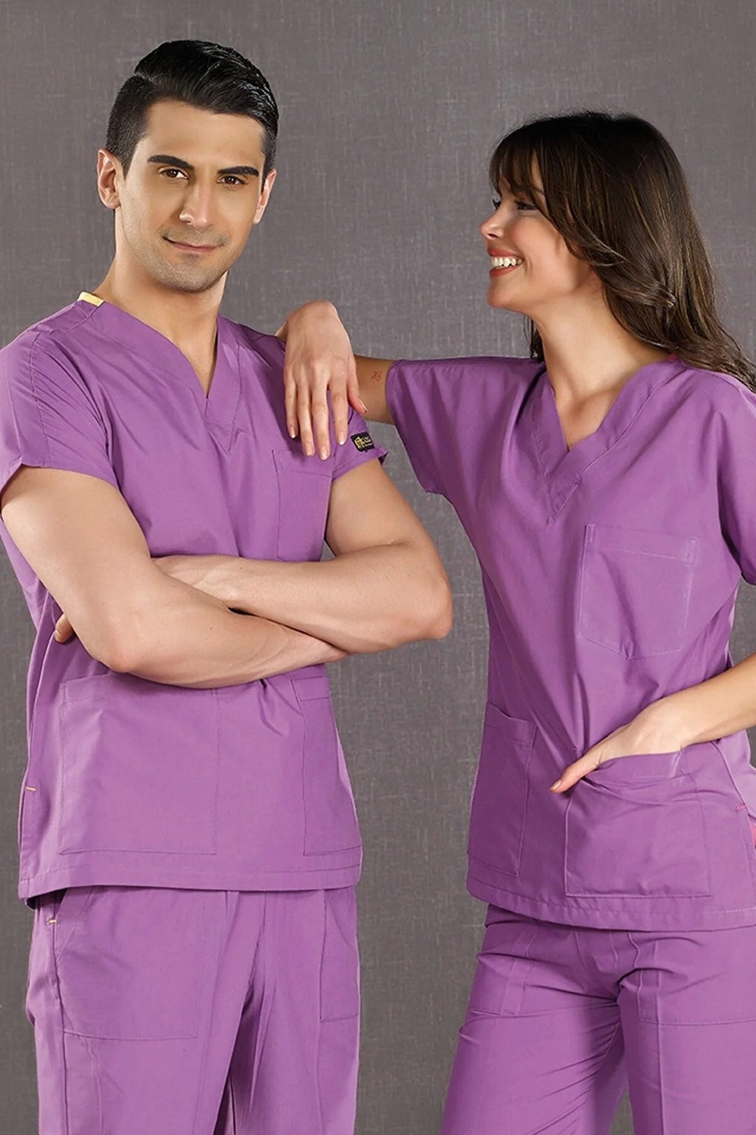 Purple Scrub Set, V Neck Scrub Set, Comfortable RN MSN Medical Scrub ...