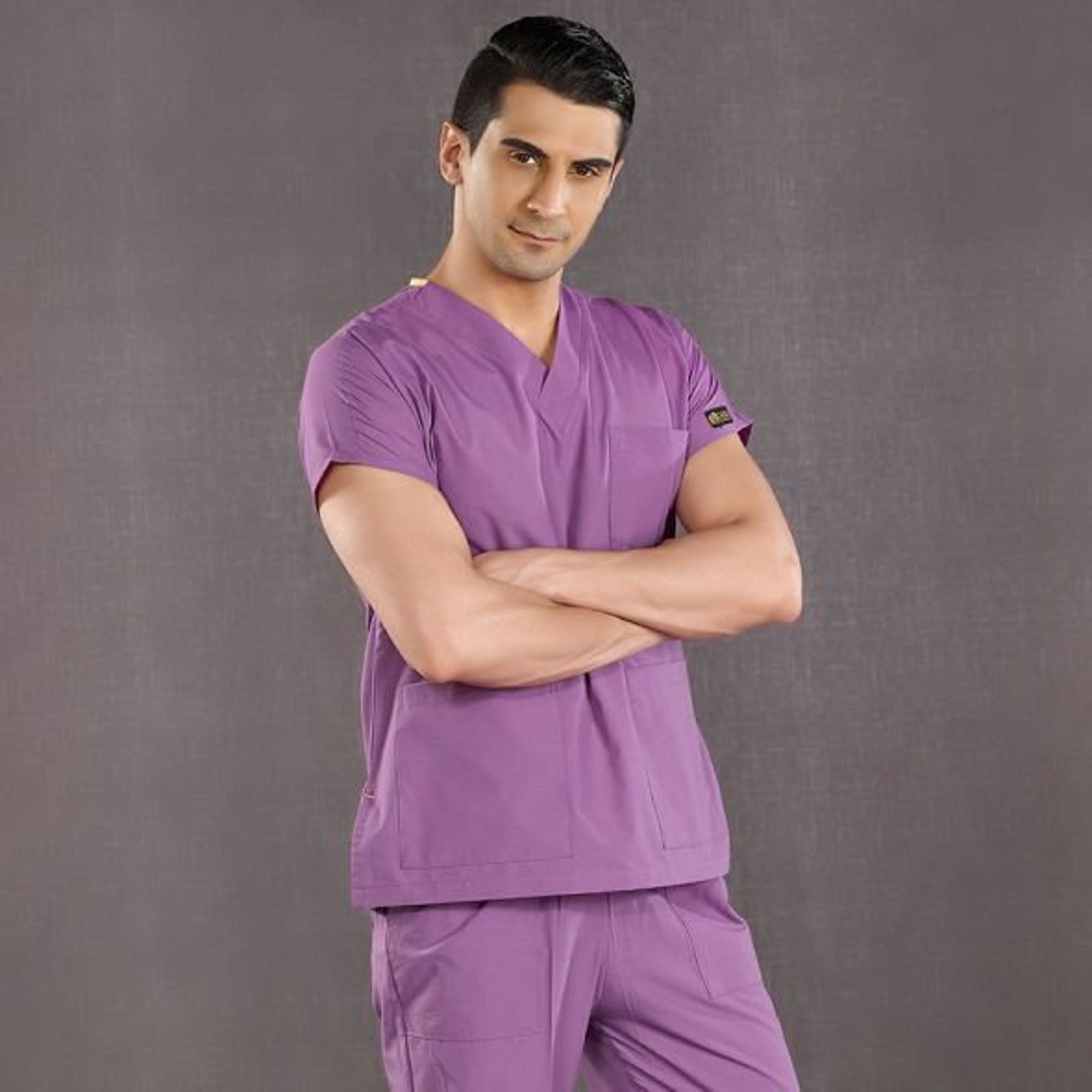 Purple Scrub Set, V Neck Scrub Set, Comfortable RN MSN Medical Scrub ...