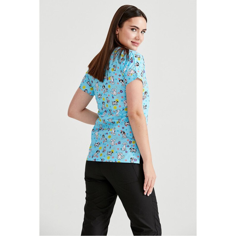 Unisex Dog Patterned Scrub Set, V Neck Dentist Scrub, Dental Medical ...