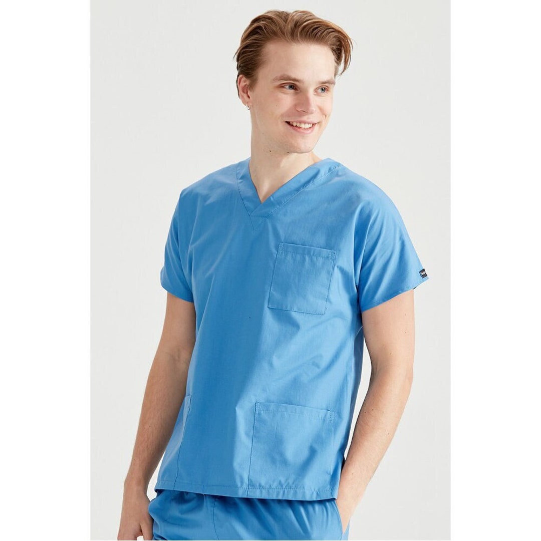 Parliament Blue Scrub Set, V Neck Nurse Scrub, Medical Scrub, Scrub Set ...