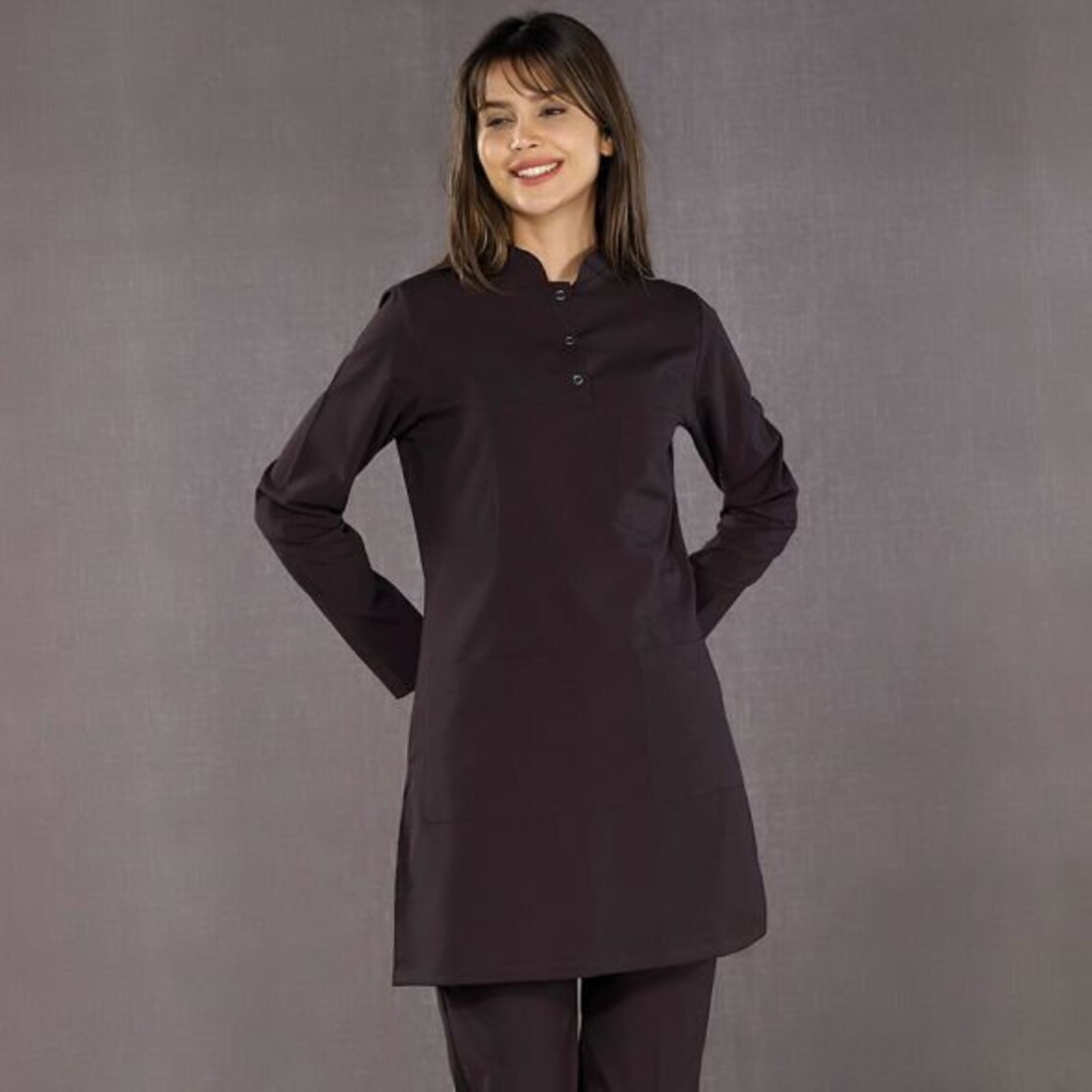 Black Modest Scrub Set, Muslim Nurse Scrub, Medical Scrub, Women's ...
