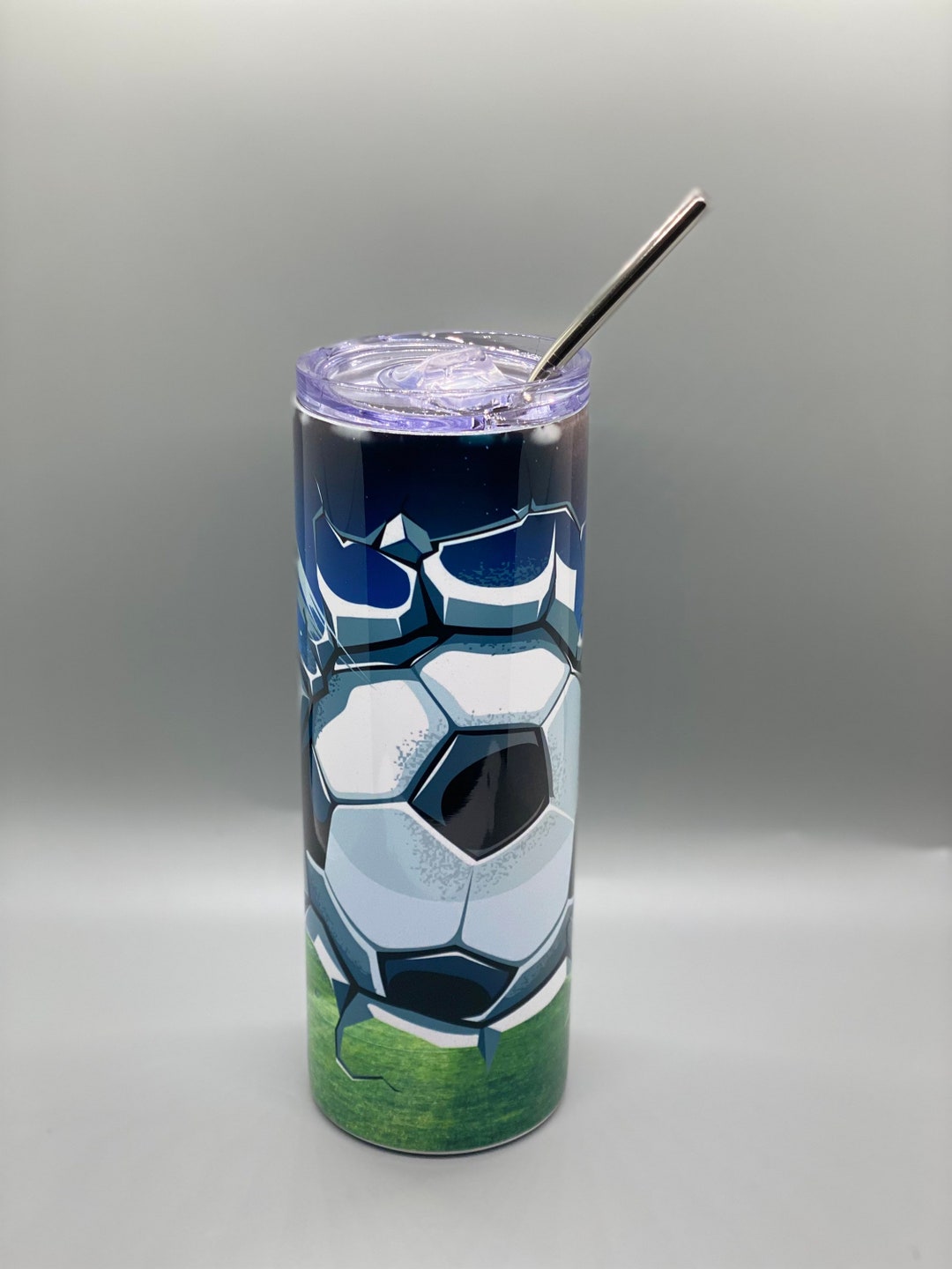 Soccer, Soccer Ball, Goal, Pitch, Field, Stadium, 20 Oz, Gift, Lid, Hot ...