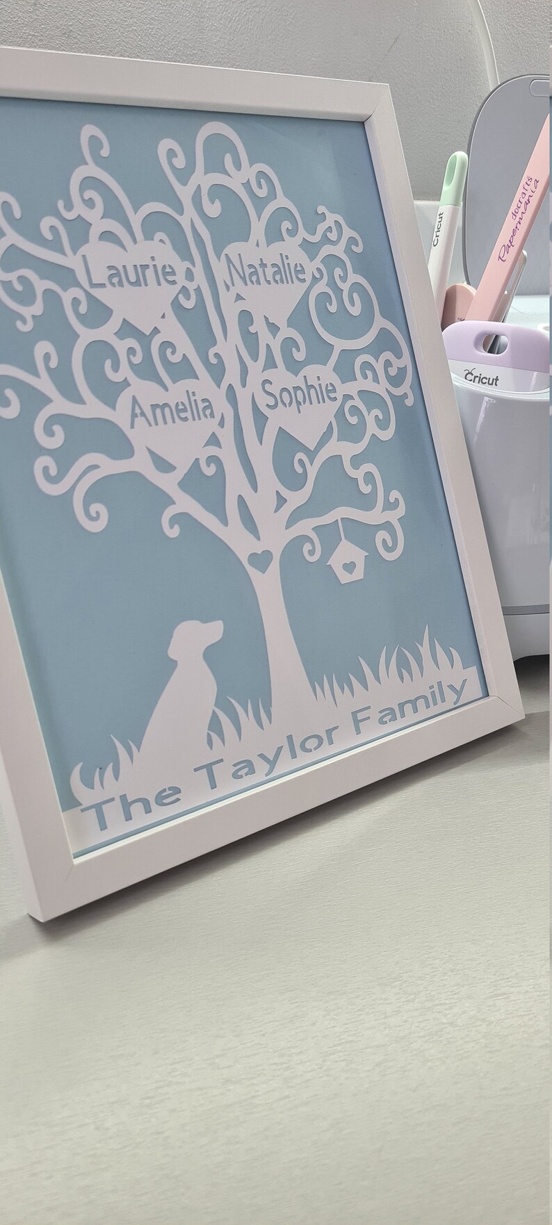 Family Tree Card Cut Framed - Etsy
