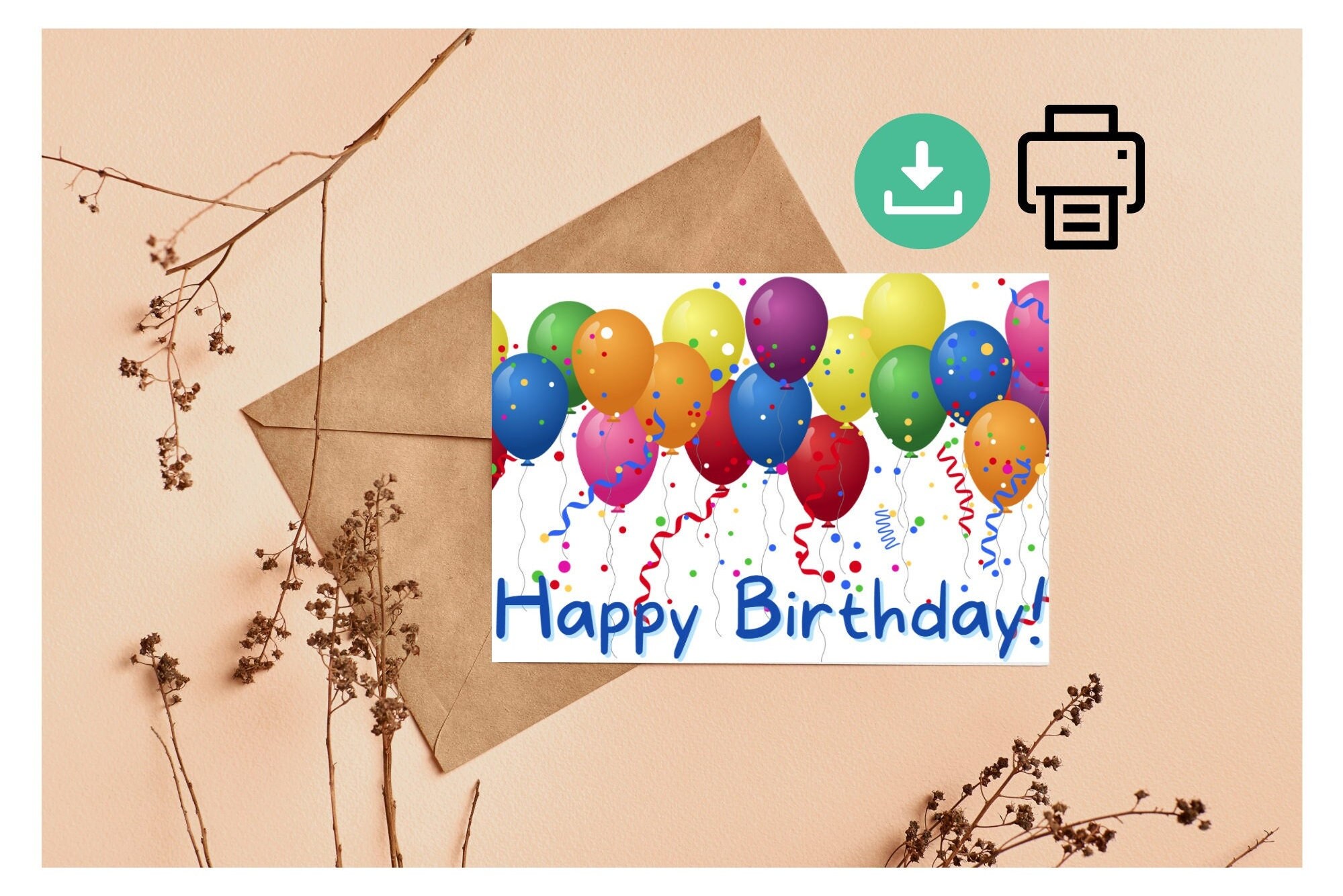 Fun Printable Birthday Card Birthday Card Download 5x7 Greeting Card - Etsy