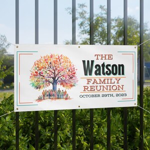 Personalized Family Reunion Banner, Family Reunion Sign, Family Tree ...