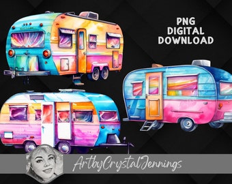 Retro Camper Clip Art SVG/EPS Digital Download - Etsy