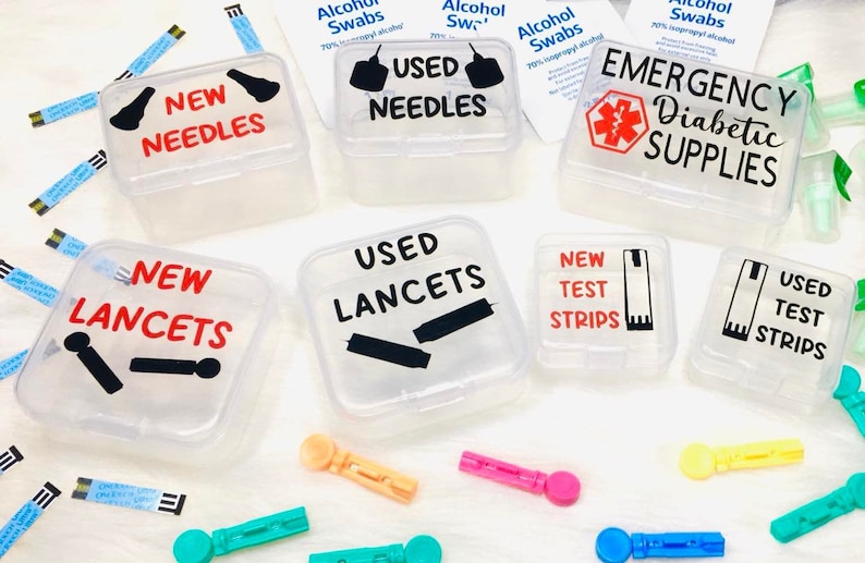 Small Diabetic Supply Storage Containers for Lancets Needles - Etsy