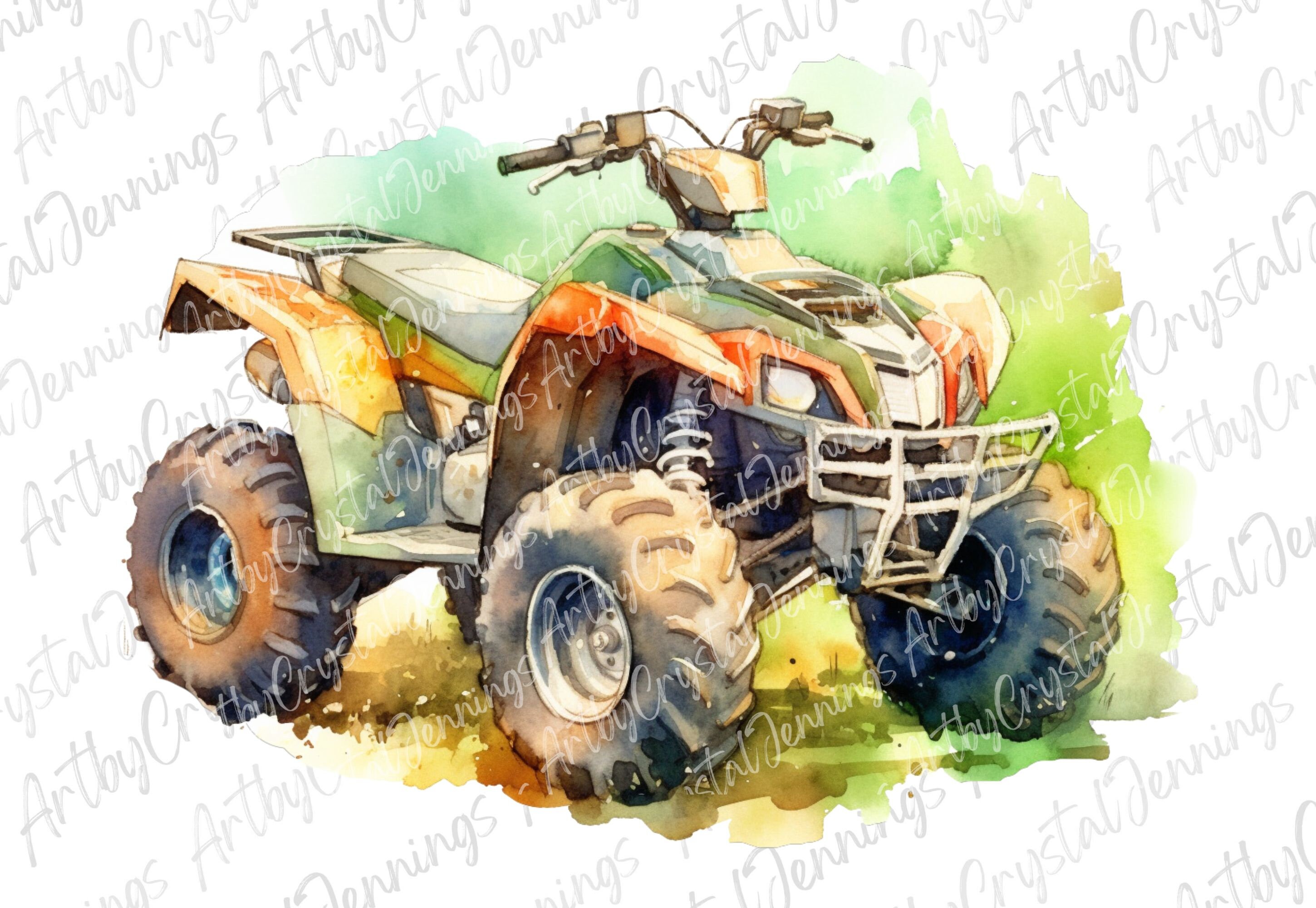 Watercolor ATV Clipart: 4 Wheeler PNG Designs (digital Download) - Etsy
