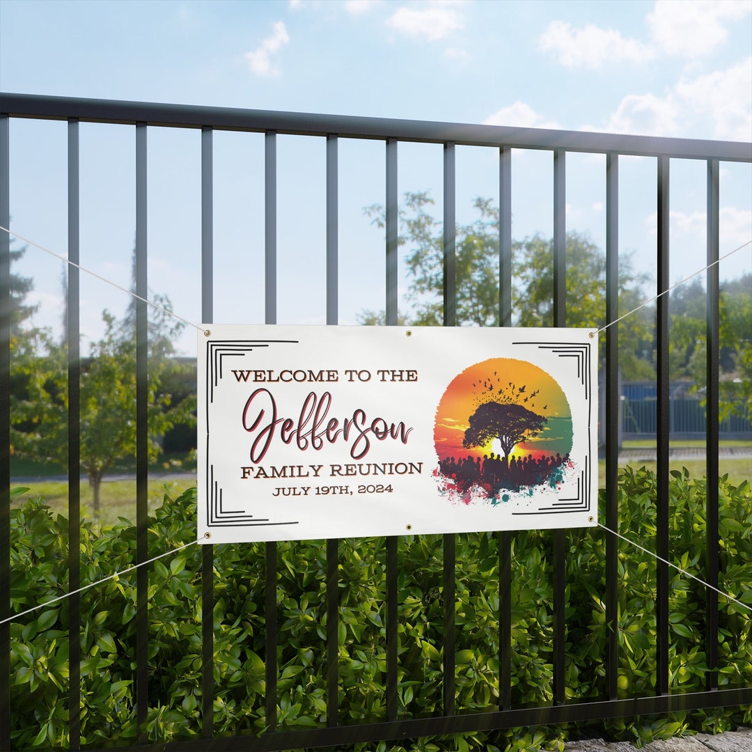 Personalized Family Reunion Banner, Family Reunion Sign, Family Tree ...