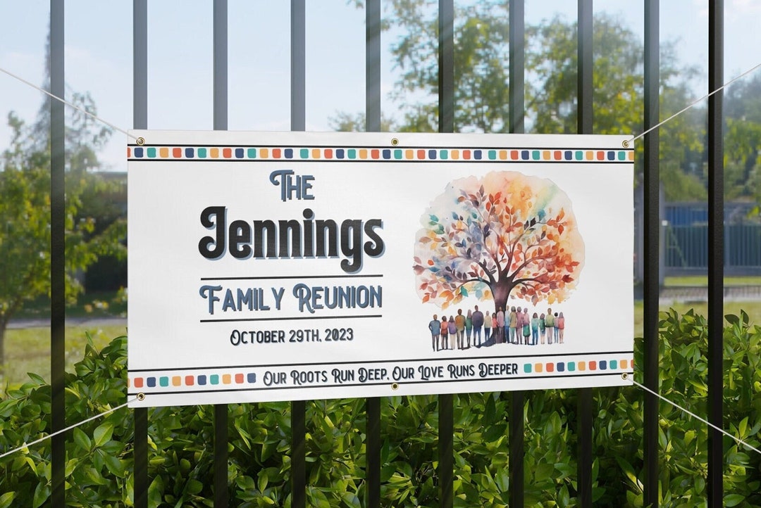Personalized Family Reunion Banner, Family Reunion Sign, Family Tree ...