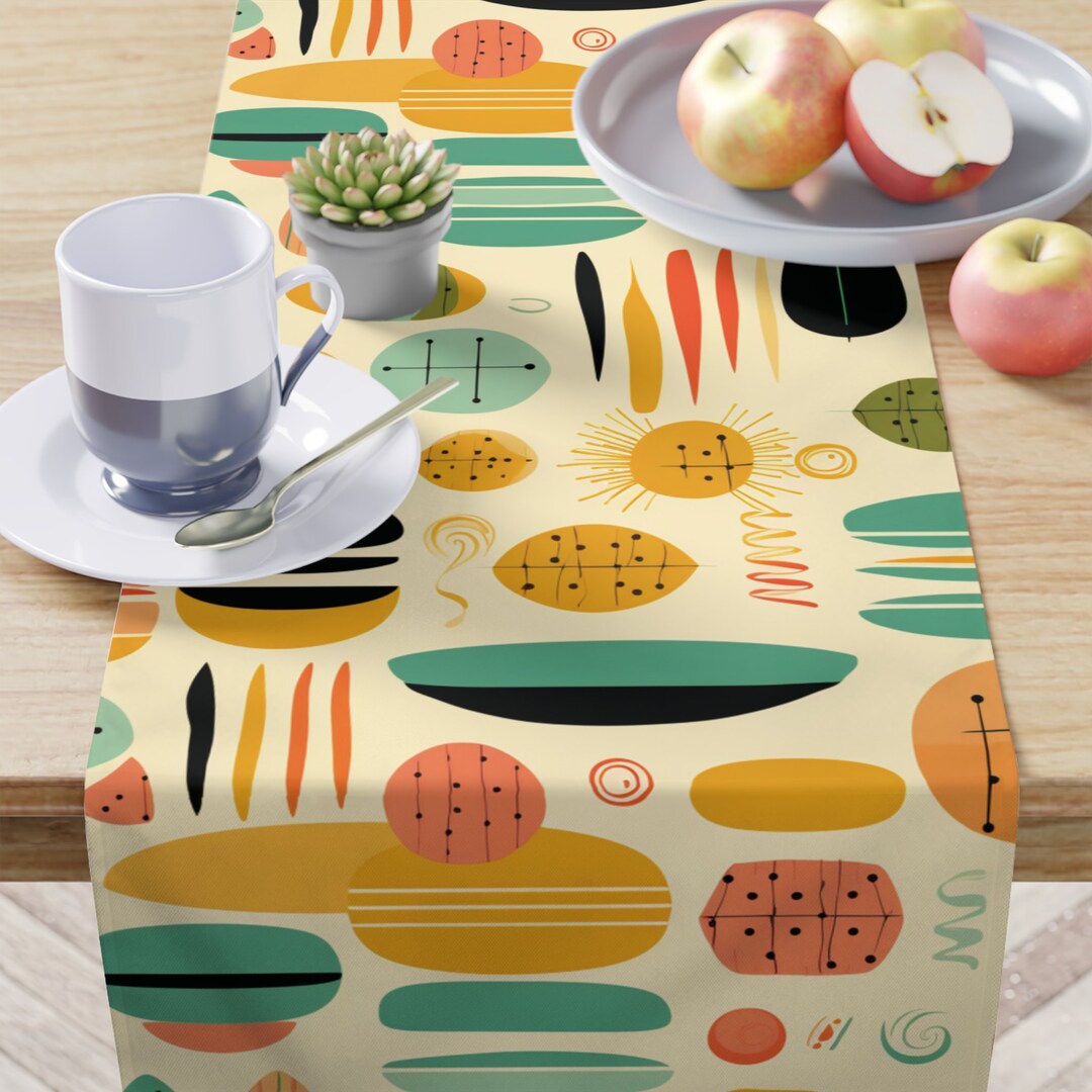 Mid Century Modern Table Runner, Retro Kitchen Decor, Vintage Inspired ...