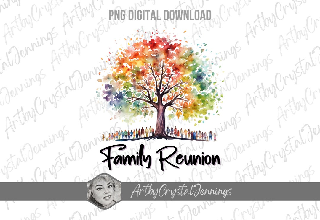 Family Reunion Tree PNG: Watercolor Design (digital Download) - Etsy