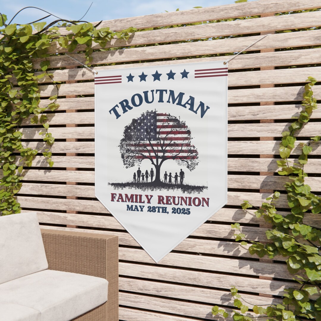 Large Personalized Family Reunion Pennant Sign, Family Gathering Banner ...