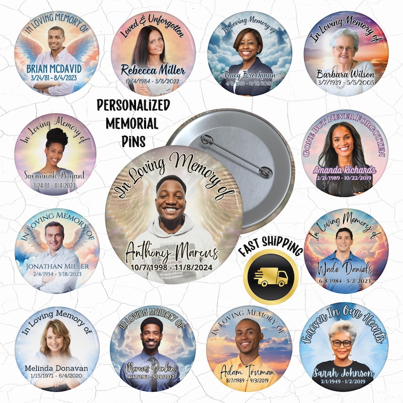 Memorial Buttons - Etsy