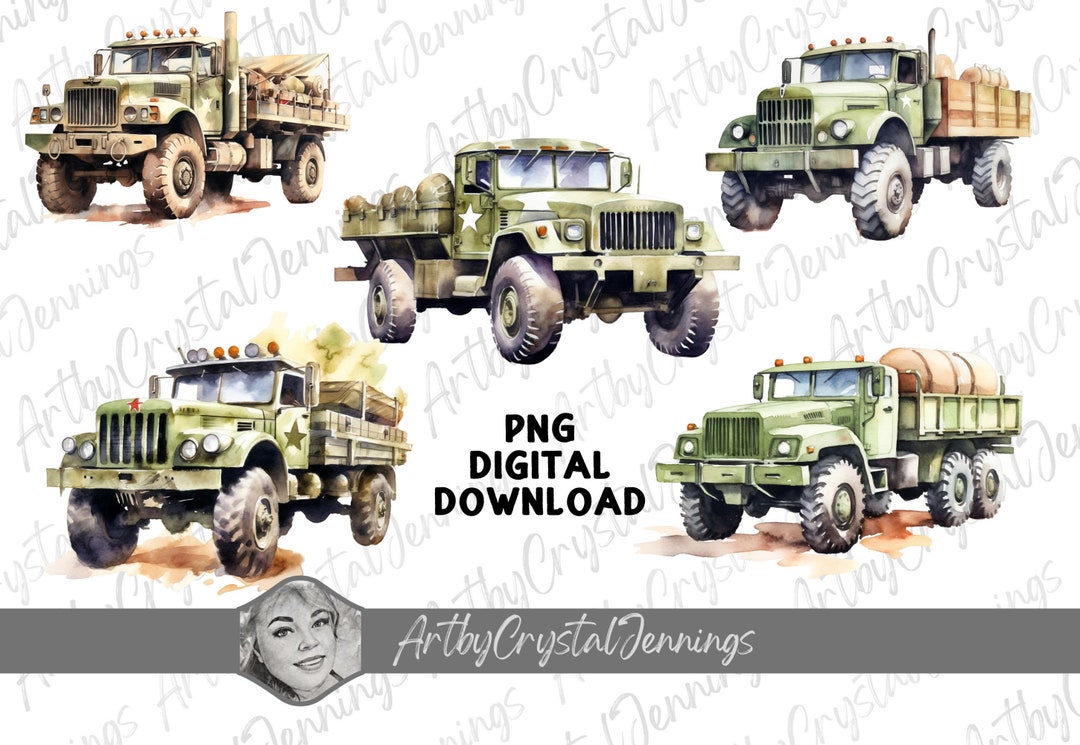 Army Truck Design, Instant Download Military Clip Art Gift, PNG DIGITAL ...