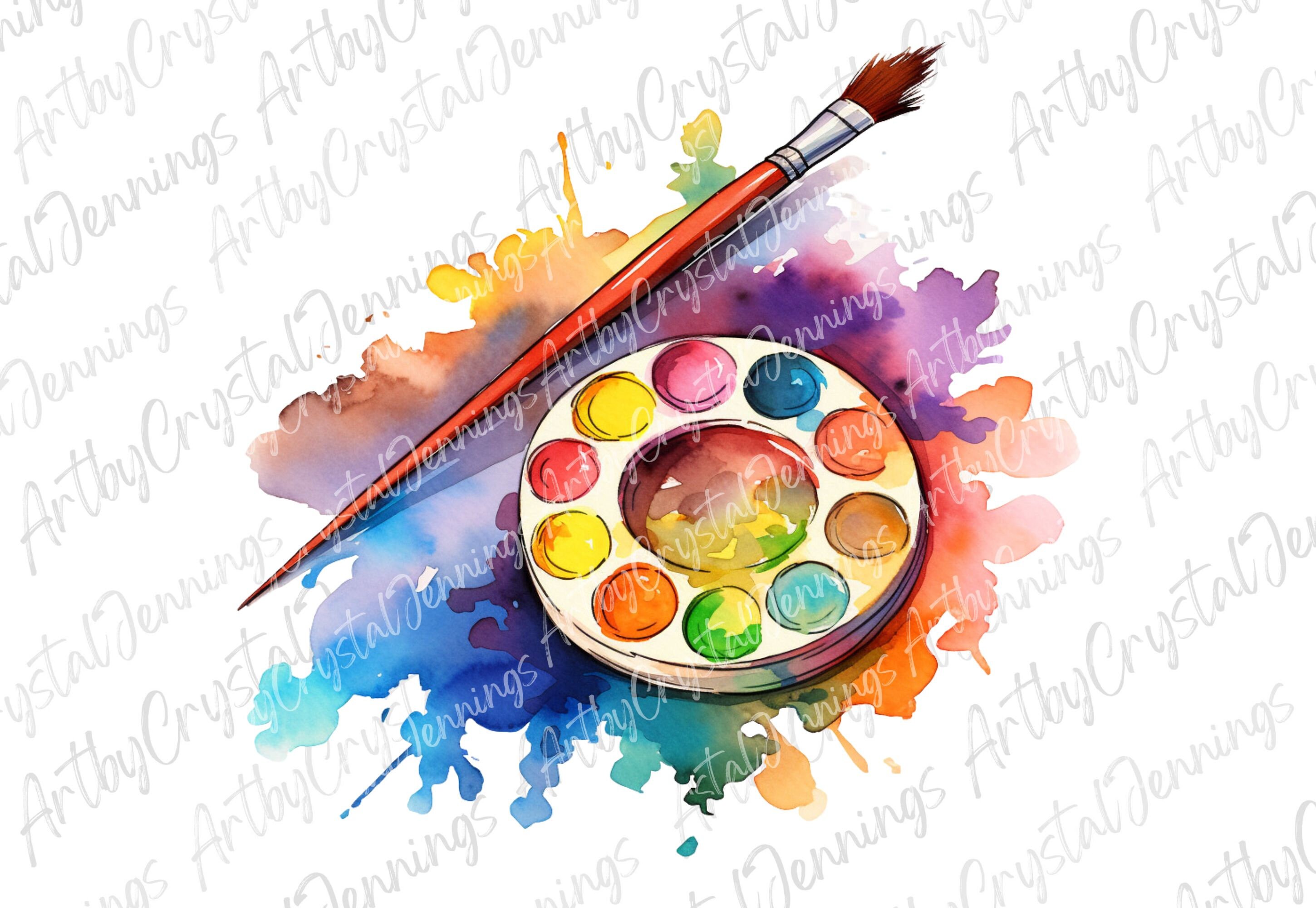 Artist Paint Palette PNG Clipart: Watercolor Painting (digital Download ...