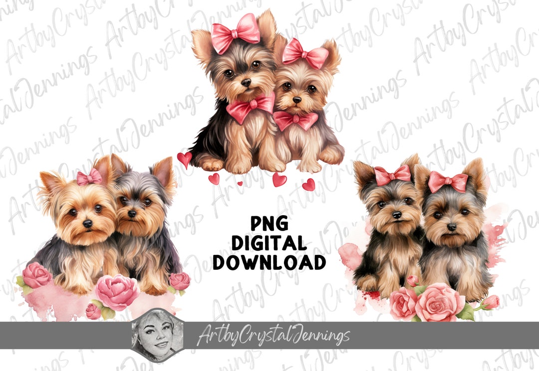 Valentine Yorkshire Terrier Design, Yorkie Holiday Instant Download Dog ...