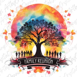 Family Reunion Tree PNG: Watercolor Design (digital Download) - Etsy