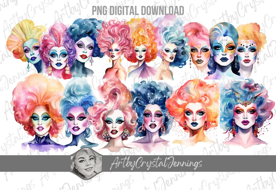 Colorful Drag Queen Design, Drag Instant Download, Drag Queen PNG ...